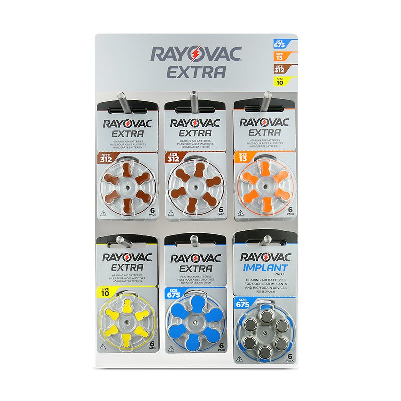 Rayovac Hearing Aid Plexiglas Display / Battery Stand 6 Hooks ...
