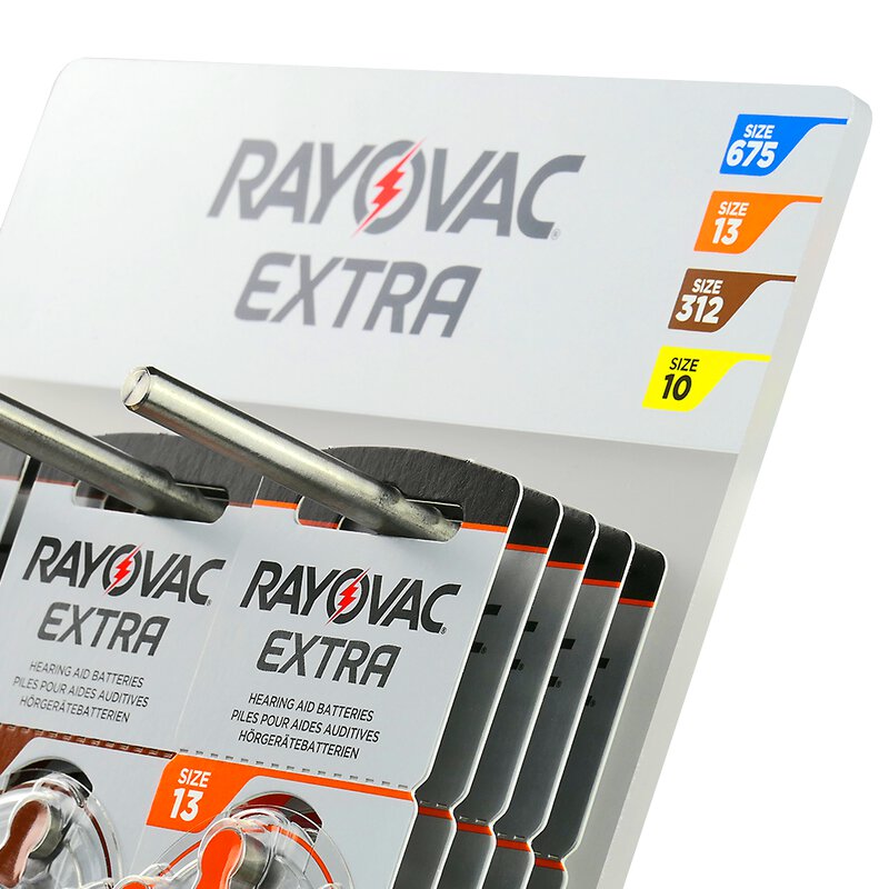 Rayovac Hearing Aid Plexiglas Display / Battery Stand 6 Hooks ...